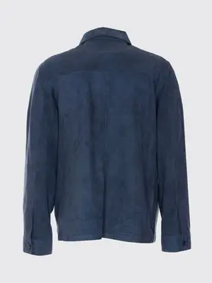 ARMA Suede Leather Shirt With French Collar And Patch Pockets