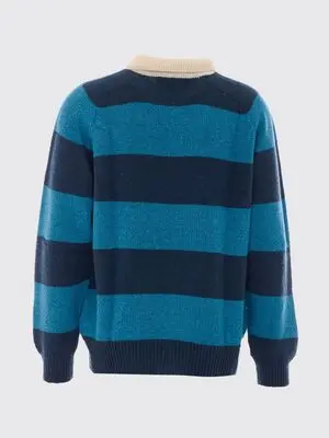 Howlin' Striped Long-sleeved Knit Polo In Lambswool And Cotton