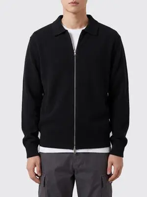 Howlin' Pure Wool Zip-up Polo Collar Cardigan - Black