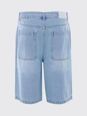 DUNST Cotton Denim Cargo Shorts With Flap Pockets And Belt Loops