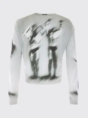 Versace Abstract Pattern Silk Cardigan With V-neck