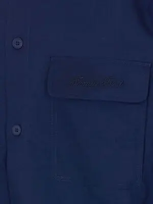 FAMILY FIRST Cotton Shirt Jacket With Dropped Shoulders And Logo