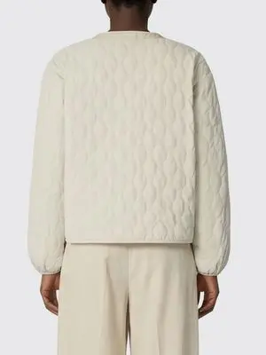 SAVE THE DUCK Short Quilted Jacket In Recycled Polyester With V-neck - Beige