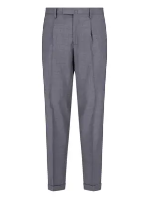 BRIGLIA 1949 Grey Virgin Wool Tailored Straight Pants