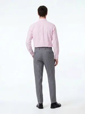 BRIGLIA 1949 Grey Virgin Wool Tailored Straight Pants
