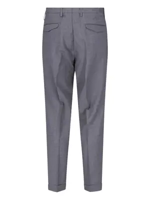 BRIGLIA 1949 Grey Virgin Wool Tailored Straight Pants