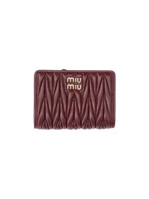 Miu Miu Quilted Nappa Wallet - Red