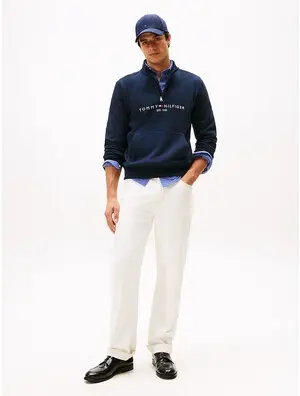 Tommy Hilfiger Quarter-zip Sweatshirt With Embroidered Logo