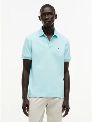 Tommy Hilfiger Regular Fit Stretch Tommy Polo - Soft Turquoise