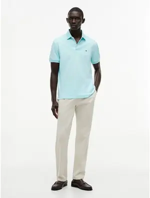 Tommy Hilfiger Regular Fit Stretch Tommy Polo - Soft Turquoise