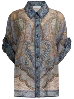 Zimmermann Wanderlust Silk Shirt - Blue