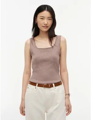 Tommy Hilfiger Pointelle Knit Tank Top - Beige