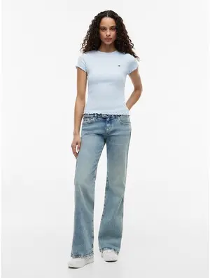 Tommy Hilfiger Ribbed Lettuce-trim T-shirt