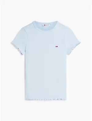 Tommy Hilfiger Ribbed Lettuce-trim T-shirt