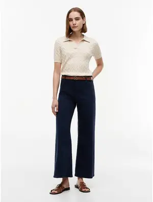 Tommy Hilfiger High-rise Cropped Wide Leg Jeans - Navy