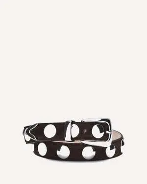 Khaite Benny Studded Leather Belt - Brown