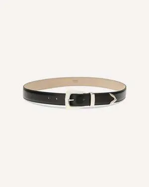 Khaite Benny Belt In Suede - Black
