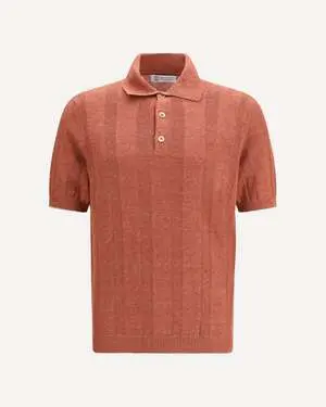Brunello Cucinelli Cotton Polo - Orange