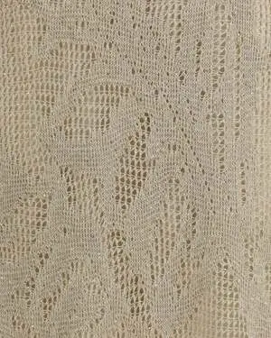 Brunello Cucinelli Openwork Floral Knit Maxi Dress - Beige