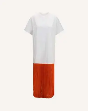 Alaïa Fringed T-shirt Dress - White