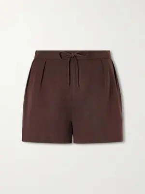 Faithfull The Brand Mesa Tencel™ Lyocell And Linen-blend Shorts - Brown