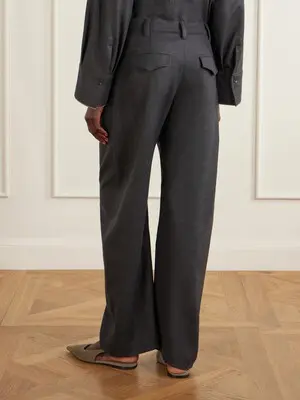 Brunello Cucinelli Wool Wide-leg Pleated Trousers