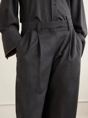 Brunello Cucinelli Wool Wide-leg Pleated Trousers