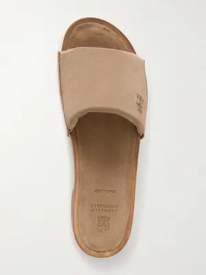 Brunello Cucinelli Suede Clogs With Wooden Sole