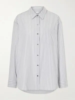 LESET Yoshi Striped Cotton-blend Shirt