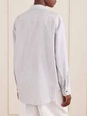 LESET Yoshi Striped Cotton-blend Shirt