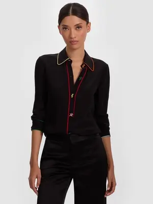 Alice + Olivia X Grateful Dead Willa Silk Blouse