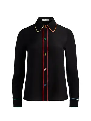 Alice + Olivia X Grateful Dead Willa Silk Blouse