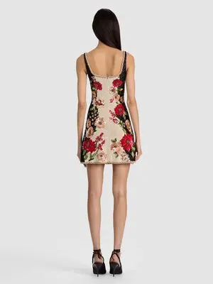 Alice + Olivia Eve Sequin Embellished Sweetheart Mini Dress - Floral Radiance