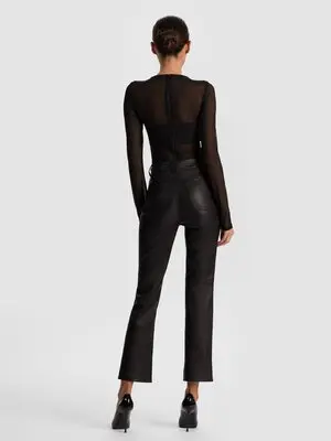 Alice + Olivia Casey Leather Ankle Pants