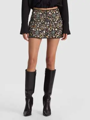 ALICE + OLIVIA Alice + Olivia Embellished Mini Skirt