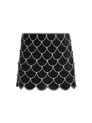 Alice + Olivia Rubi Embellished Mini Skirt - Black/silver