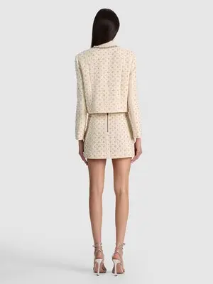Alice + Olivia Rubi Embellished Mini Skirt - Vanilla