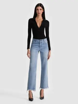 Alice + Olivia Keenan Long Sleeve Polo Bodysuit
