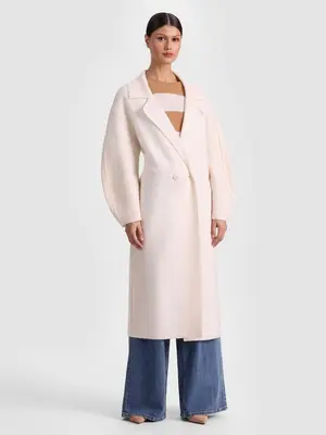Alice + Olivia Waverly Cocoon Coat - Ecru