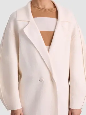 Alice + Olivia Waverly Cocoon Coat - Ecru