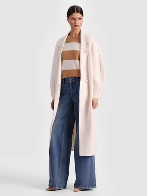 Alice + Olivia Waverly Cocoon Coat - Ecru