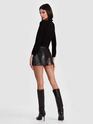 Alice + Olivia Mace Vegan Leather Mini Skort