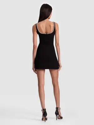 Alice + Olivia Eve Embellished Trim Mini Dress