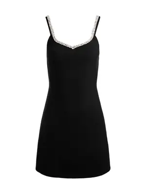 Alice + Olivia Eve Embellished Trim Mini Dress