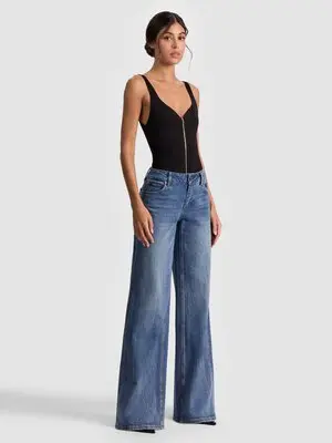 Alice + Olivia Eve Zip Front Bodysuit
