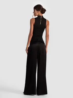Alice + Olivia Stu Wide Leg Trousers - Black