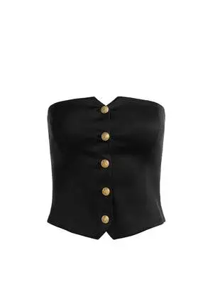 Alice + Olivia Kelcey Strapless Vest - Black