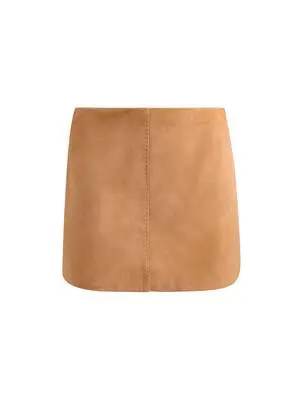 Alice + Olivia Riley Suede Mini Skirt - Praline