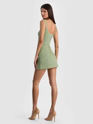 Alice + Olivia Riley Suede Mini Skirt - Sage