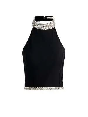 Alice + Olivia Gatz Embellished Halter Top